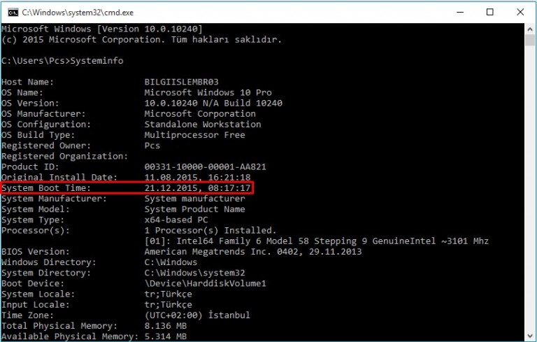 Bilgisayarın Kaç Saat Açık Olduğunu Öğrenmek » TechWorm